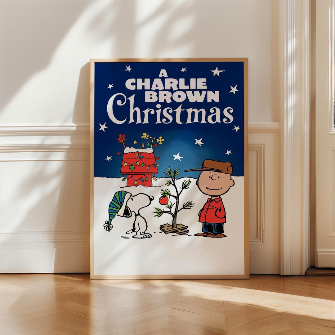 Charlie Brown Christmas, Movie Poster Home Decor Art for Living Room ...