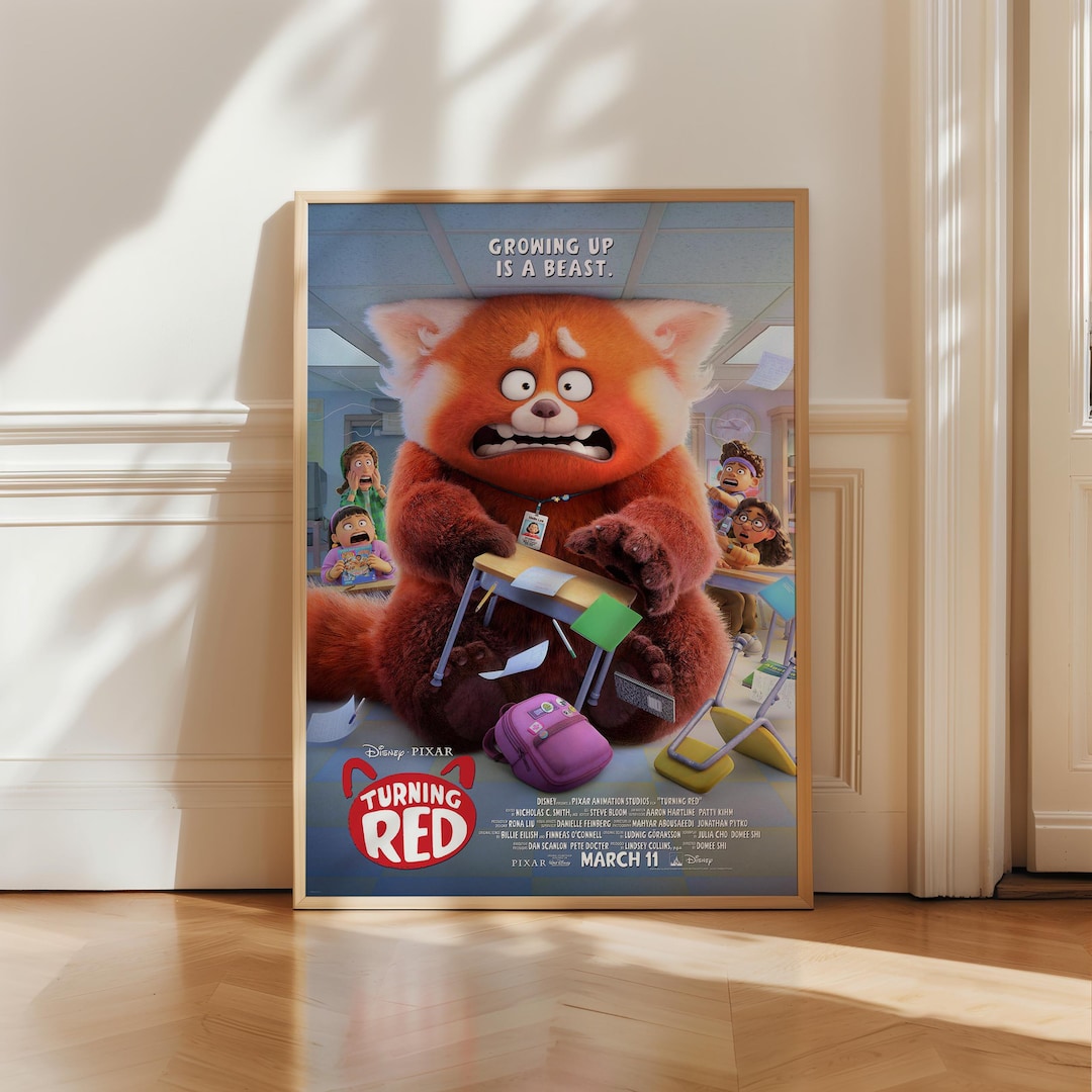 Turning Red, Movie Poster Home Decor Art for Living Room Office Game ...