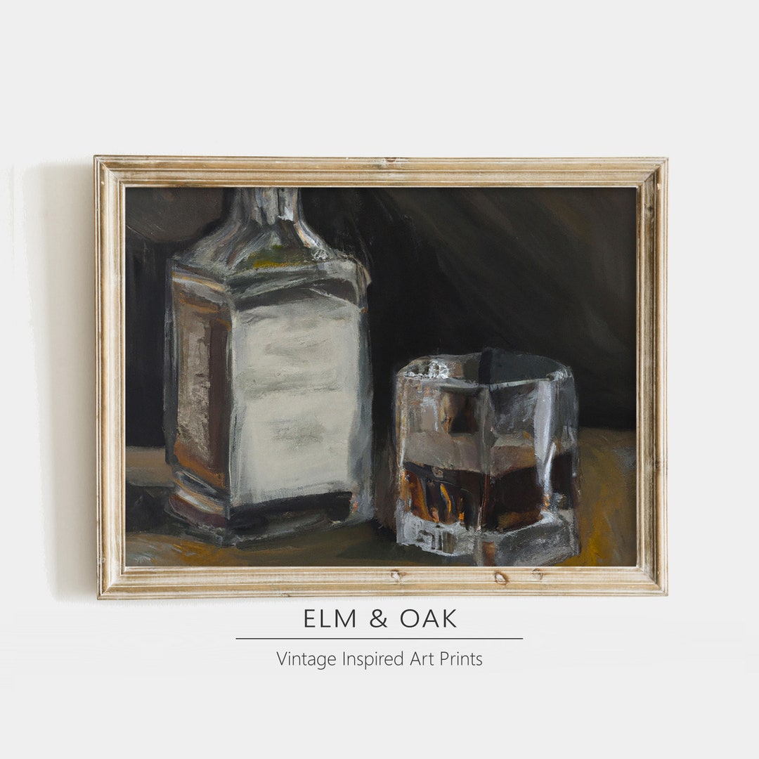 Bourbon Abstract Cocktail Oil Painting Modern Bourbon Whiskey Old ...