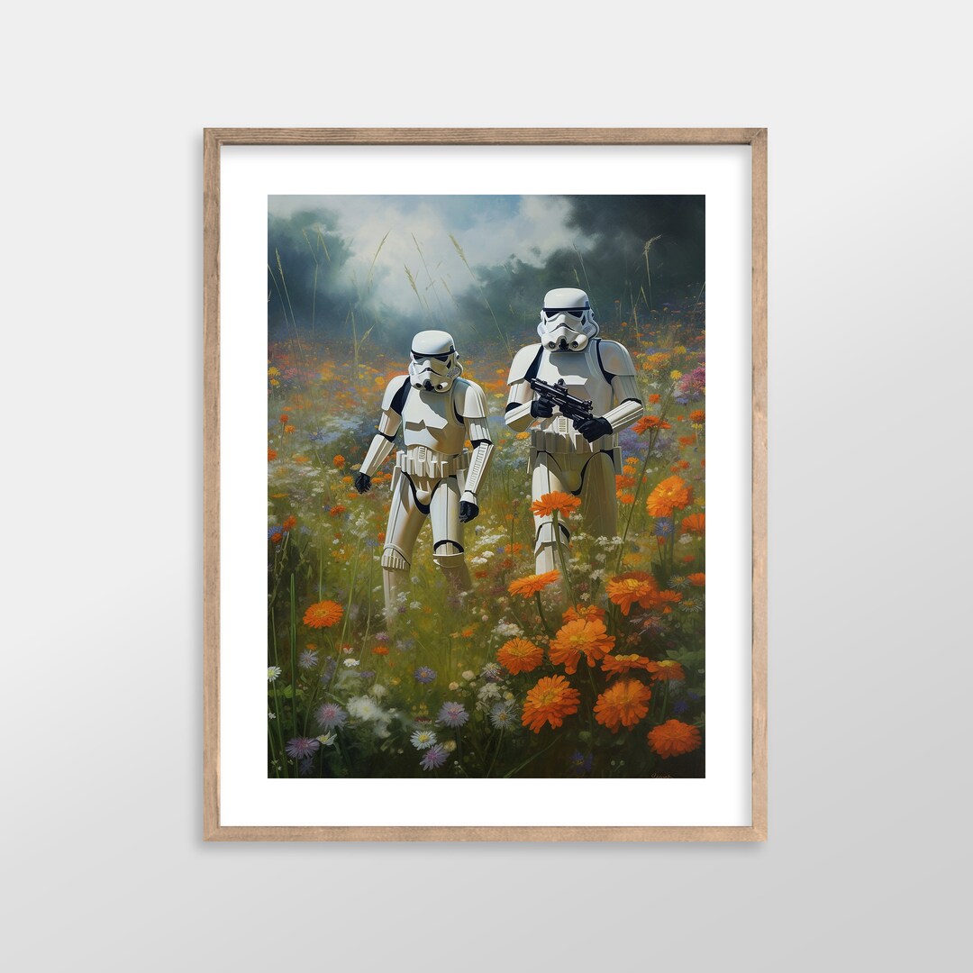 Stormtrooper Star Wars Inspired Landscape Antique Vintage Oil Painting ...