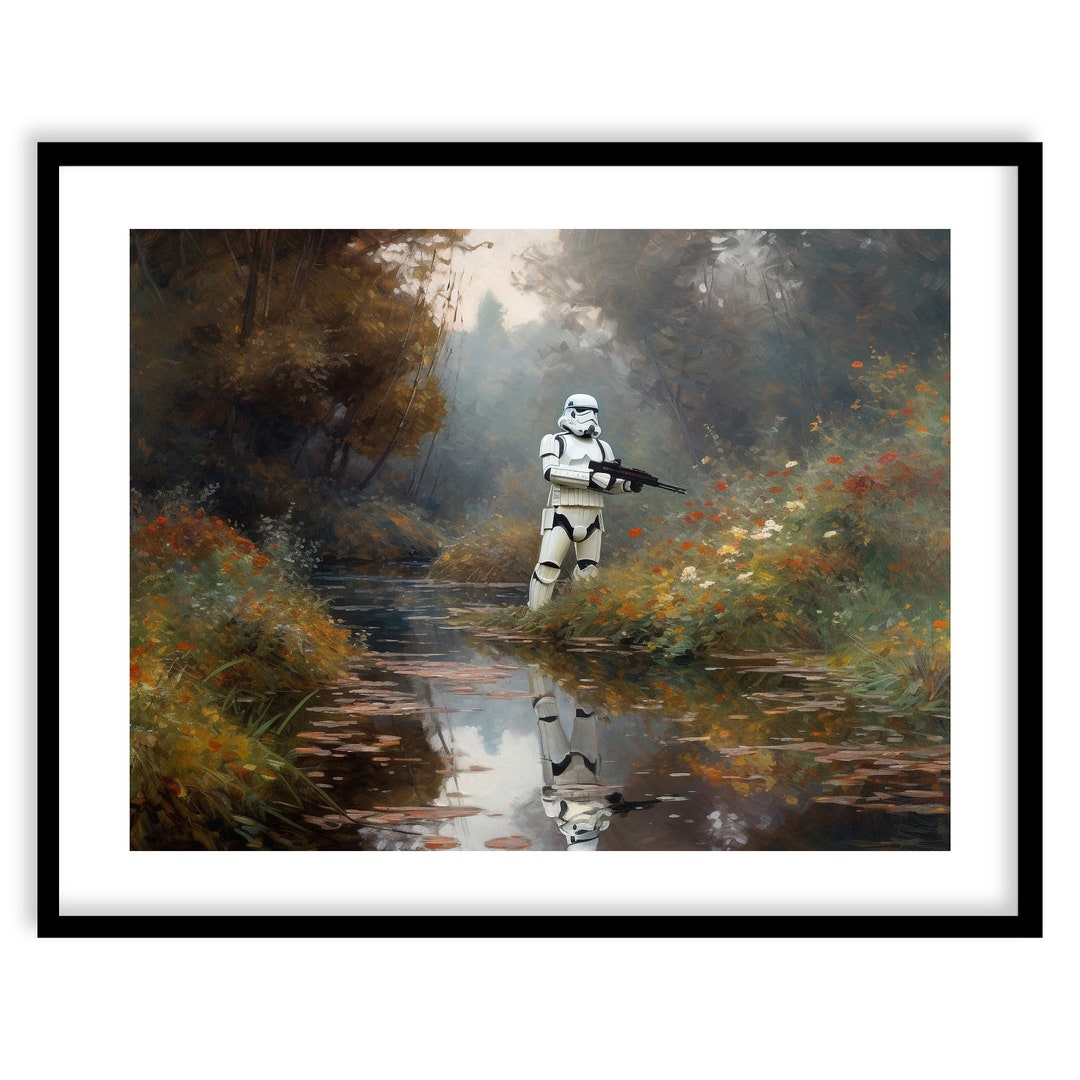 Stormtrooper Star Wars Inspired Classic Landscape Vintage Oil Painting ...