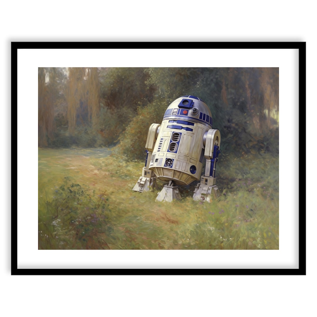 R2-D2 Star Wars Inspired Classic Landscape Vintage Oil Painting Art ...