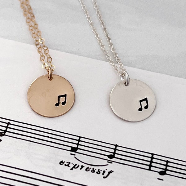 Music Note Necklace - Etsy