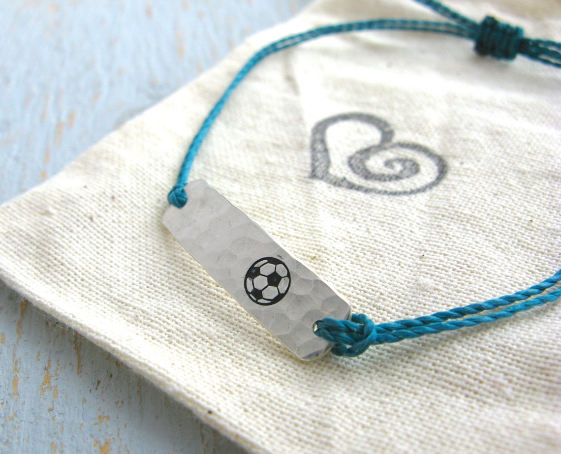 Soccer Bracelet, Soccer Name Bracelet, Personalized Soccer Bracelet ...