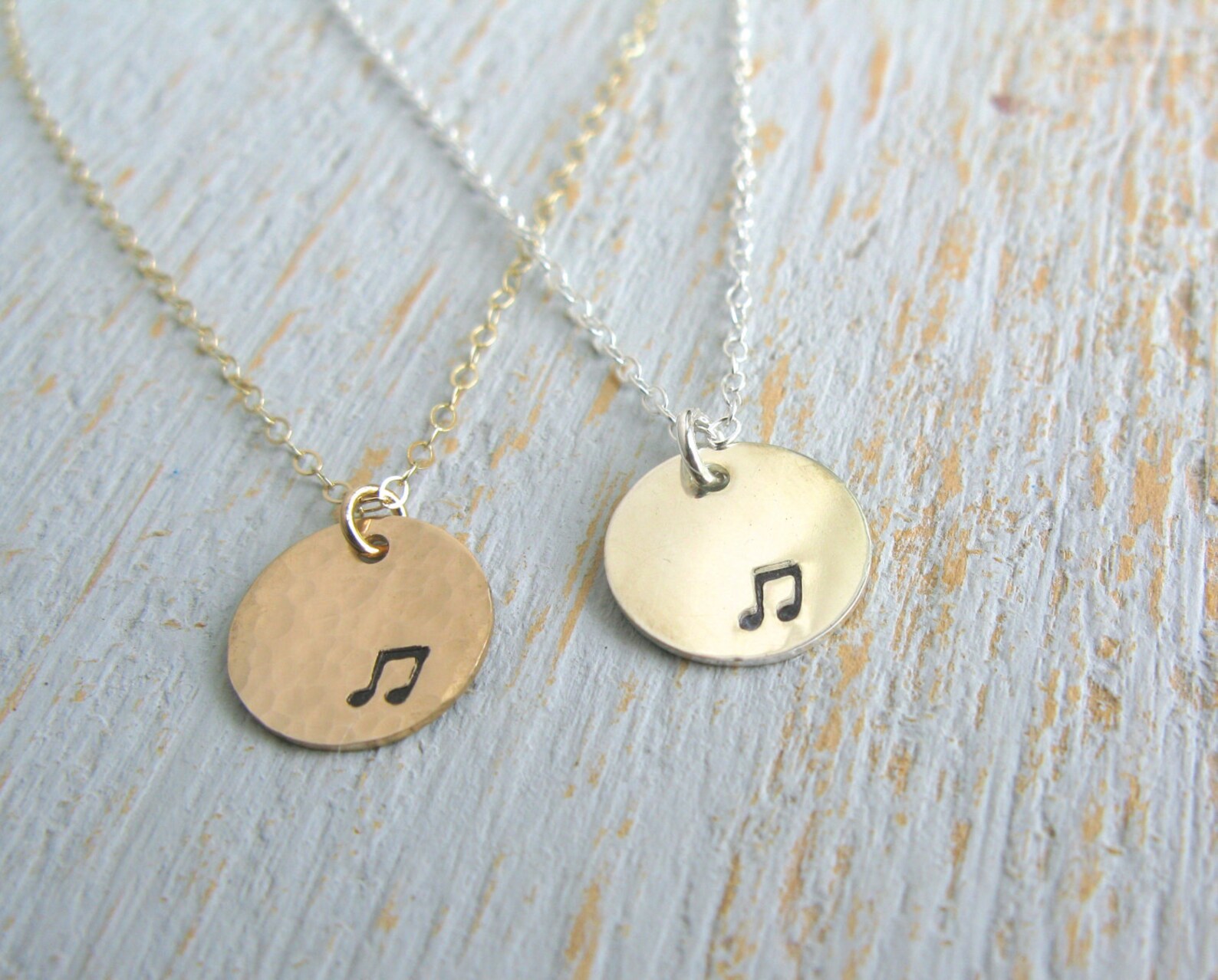 Music Note Necklace Silver Music Note Necklace Gold Music - Etsy