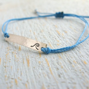 Wave Bracelet, Silver Wave Bracelet, Wave Charm Bracelet, Wave String ...