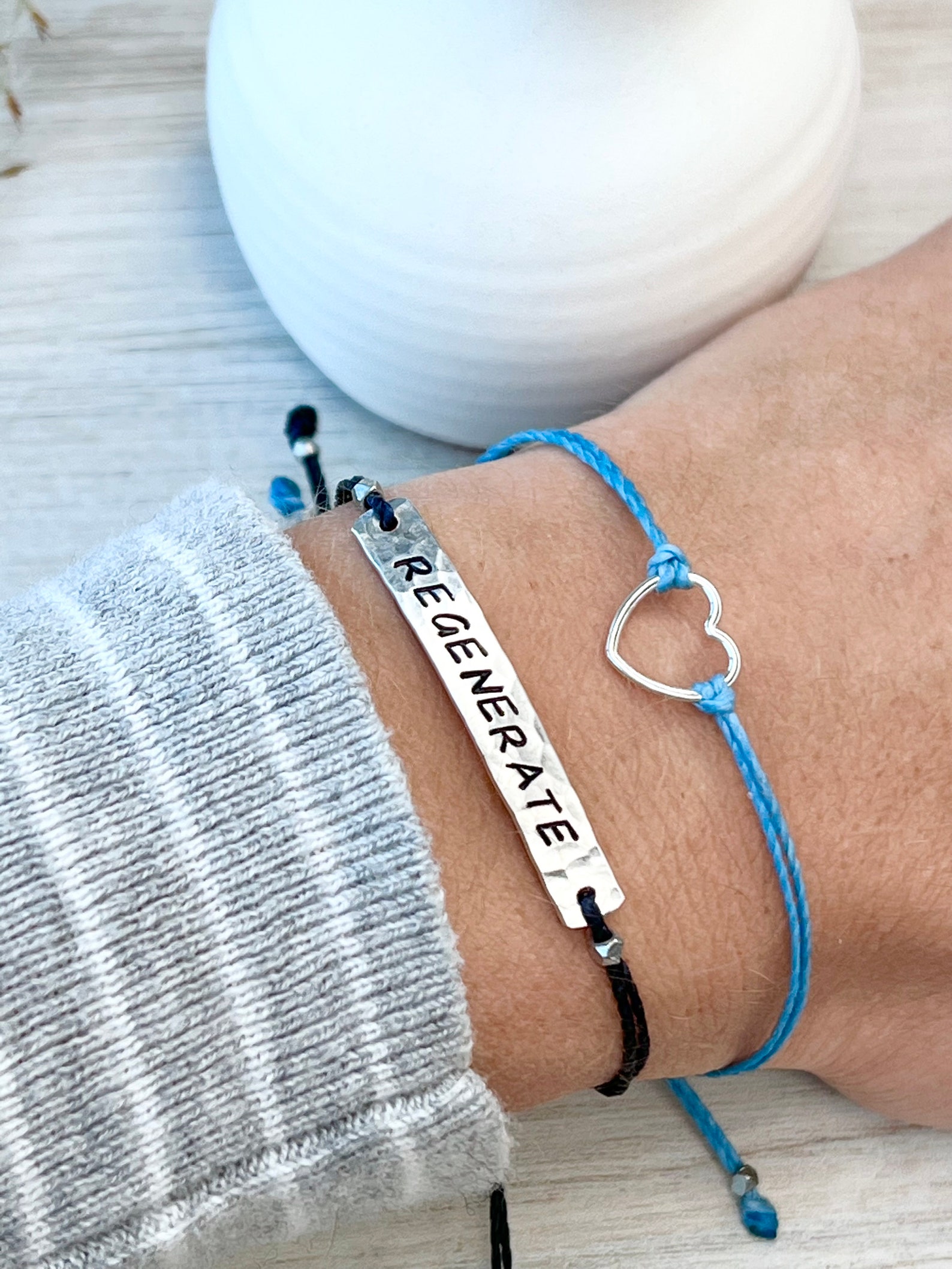 Silver Heart Bracelet String Heart Bracelet Sterling Silver - Etsy Sweden