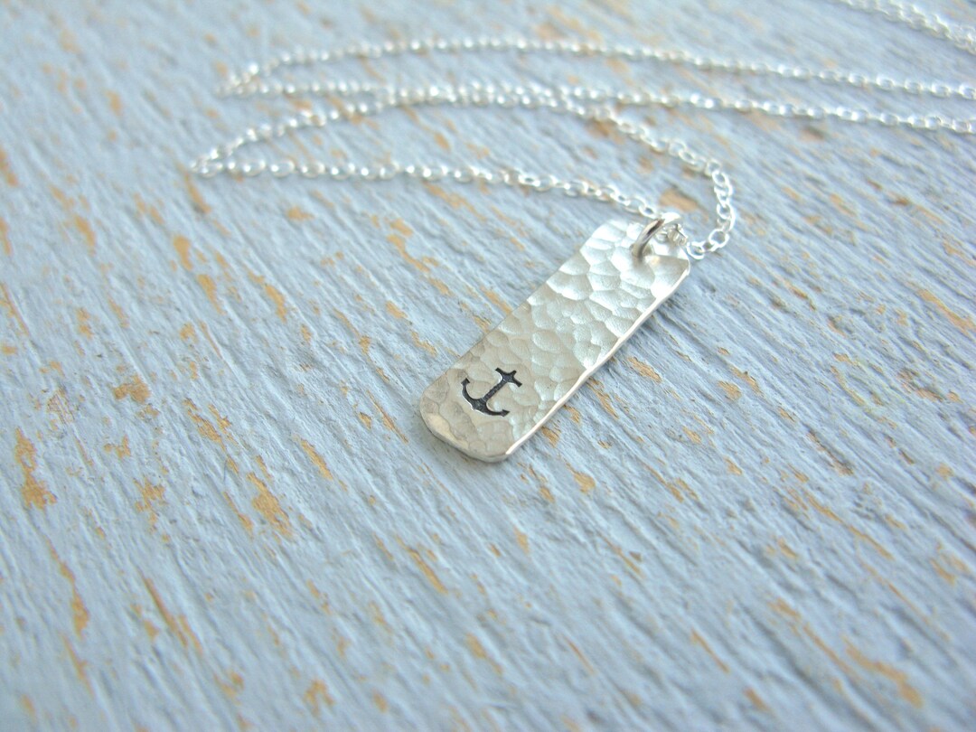 Silver Anchor Necklace, Anchor Necklace, Anchor Charm Necklace, Beach ...
