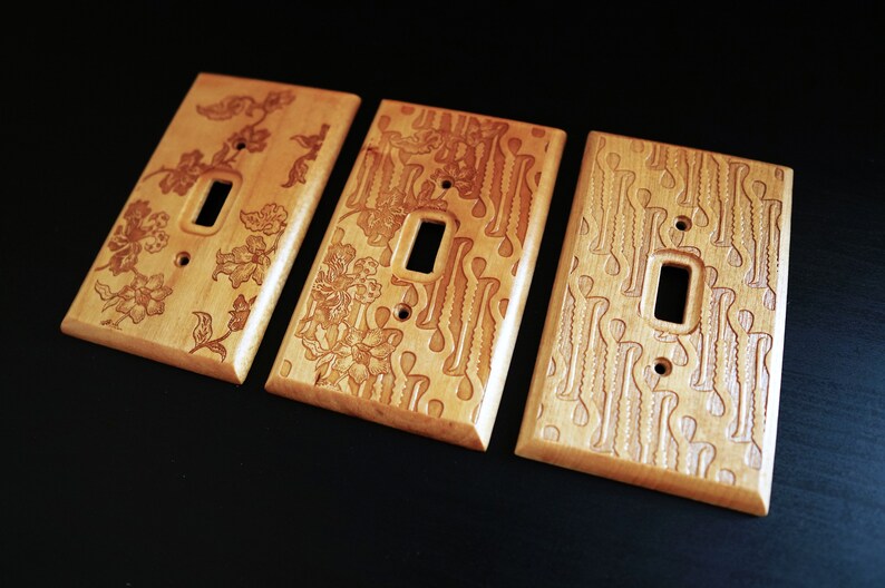 Javanese Batik Motif Laser Engraved Light Switch Cover - Etsy