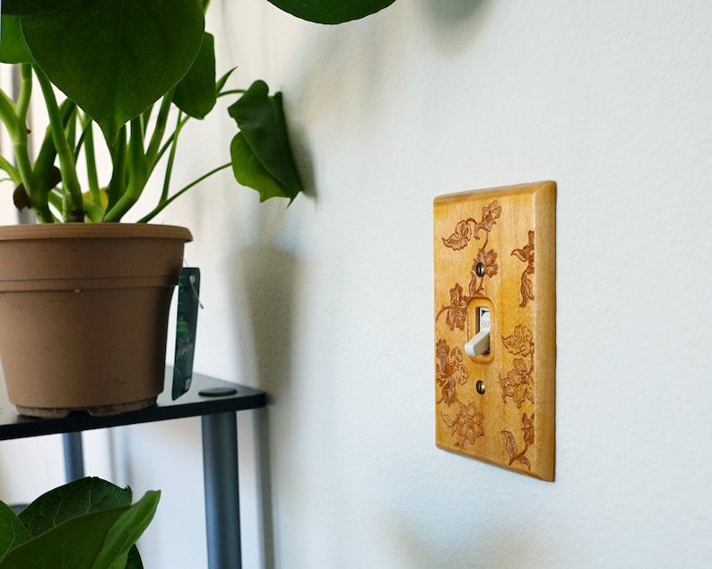 Javanese Batik Motif Laser Engraved Light Switch Cover - Indonesian ...