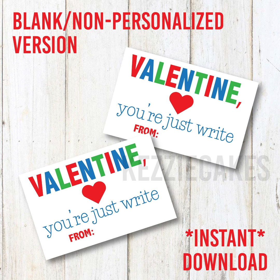 Pencil Valentine for Kids School Valentine Pen Tag Candy Free Valentine ...