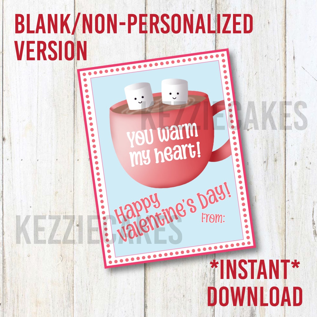 Hot Cocoa Valentine for School Valentine for Kids Hot Chocolate ...