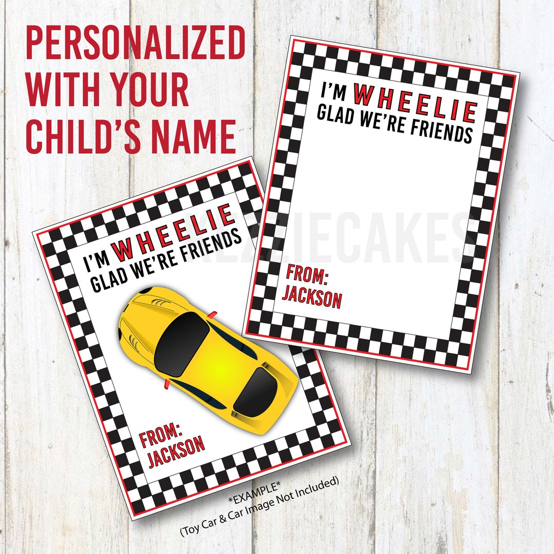 Car Valentine for Kids School Valentine Hot Wheels Tag Candy Free ...