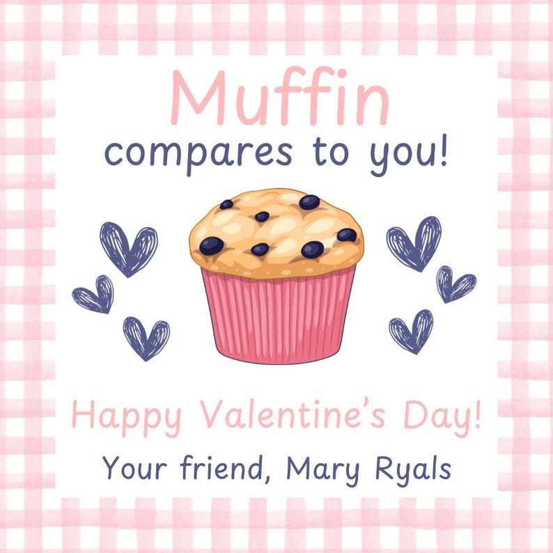 Muffin Compares to You Valentine’s Day Cards - Etsy