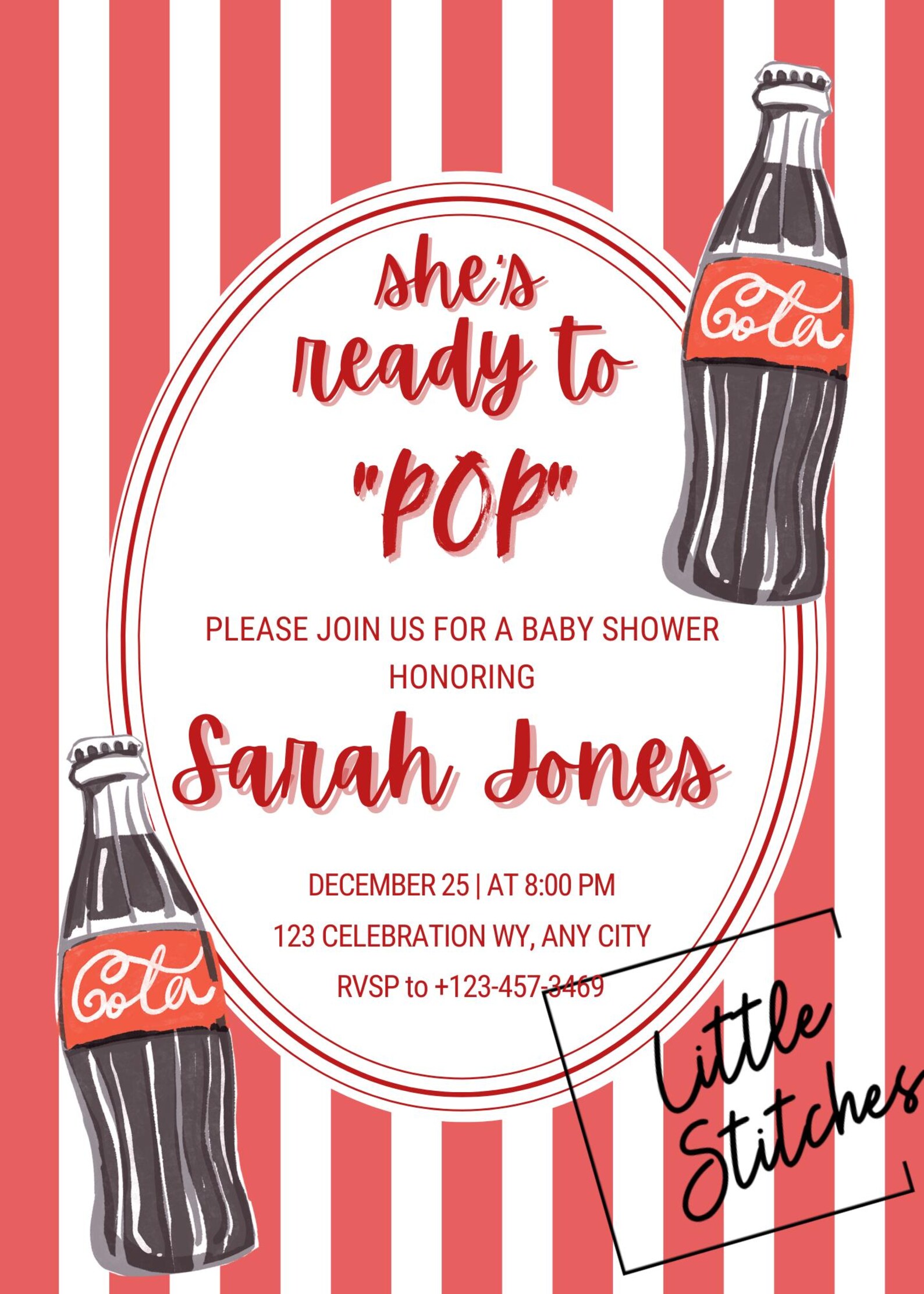 Ready to POP Vintage Coke Theme Baby Shower Template - Etsy