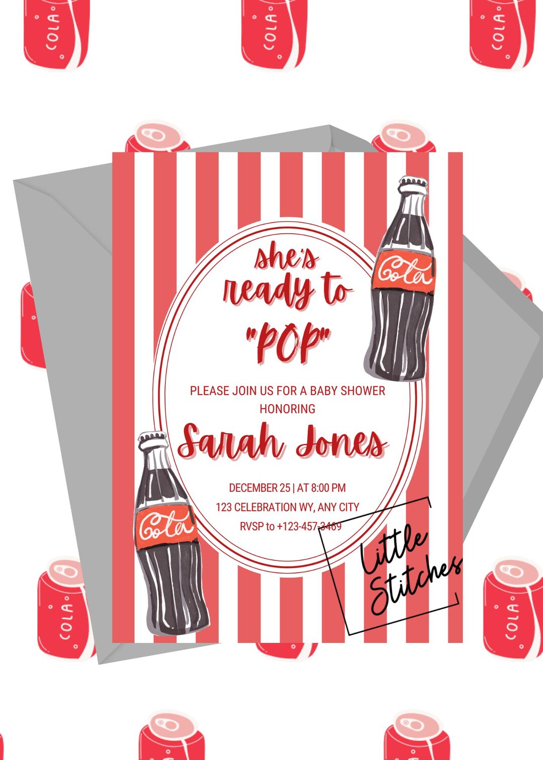 Ready to POP Vintage Coke Theme Baby Shower Template - Etsy