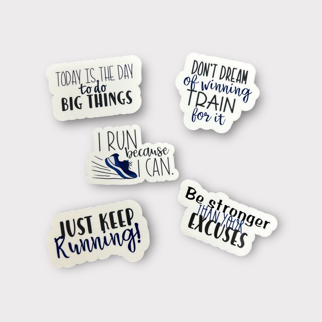 Running Sticker Set of 5 Stickers | Gift for Runner | Marathon Runner ...