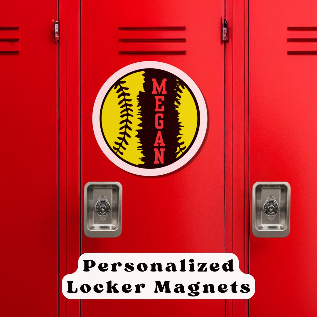 Softball Team Locker Magnets | Custom Name Magnets | Senior Night ...