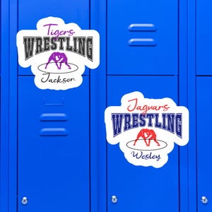 Custom Wrestling Team Magnet or Stickers | Personalized Name & Number ...