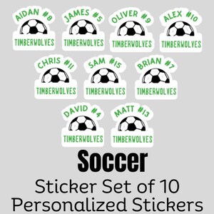 Personalized Soccer Sticker Sets of 10 Soccer Team Name Sticker Custom ...