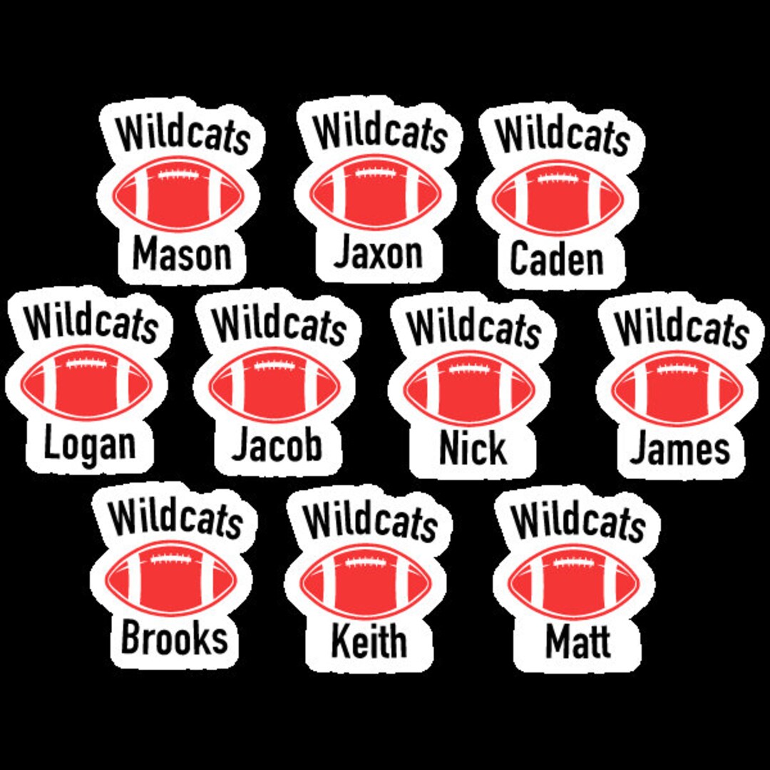 Personalized Football Team Sticker Set of 10 Football Team Gift Kids ...