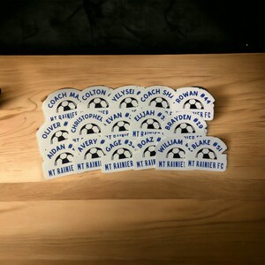 Personalized Soccer Sticker Sets of 10 | Soccer Team Name Sticker ...