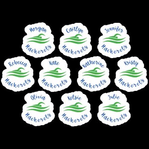 Swimming Personalized Team Sticker Set of 10 Custom Swim Team Sticker ...