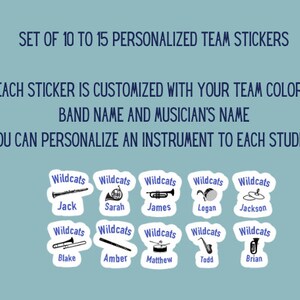Personalized Marching Band Stickers Set of 10 | Custom Marching Band ...