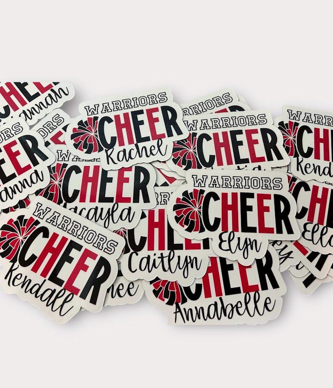 Personalized Team Cheer Stickers Set of 10 | Sports Team Name Sticker ...
