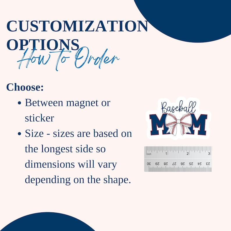 Baseball Mom Sticker or Magnet | Waterproof Matte Vinyl Sticker or ...