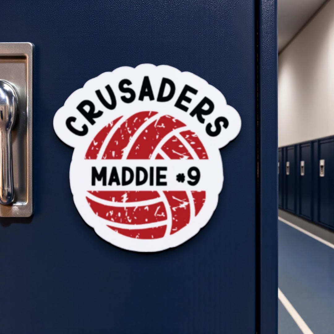 Personalized Volleyball Magnet for Locker or Sticker | Volleyball Team ...