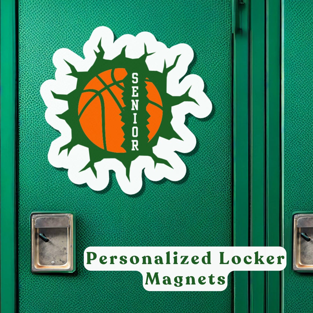Personalized Senior Basketball Locker Magnets or Stickers | Senior ...
