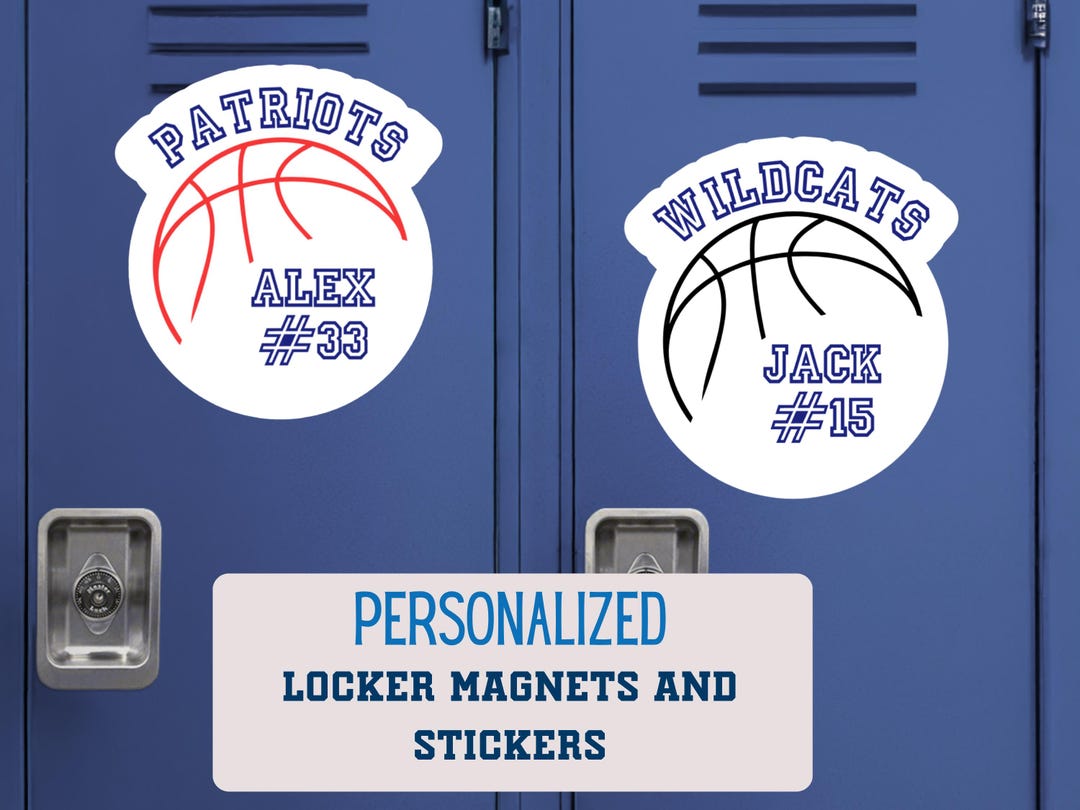 Personalized Basketball Locker Magnet or Sticker: Team Spirit Gift - Etsy