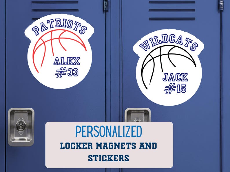 Personalized Basketball Locker Magnet or Sticker: Team Spirit Gift - Etsy