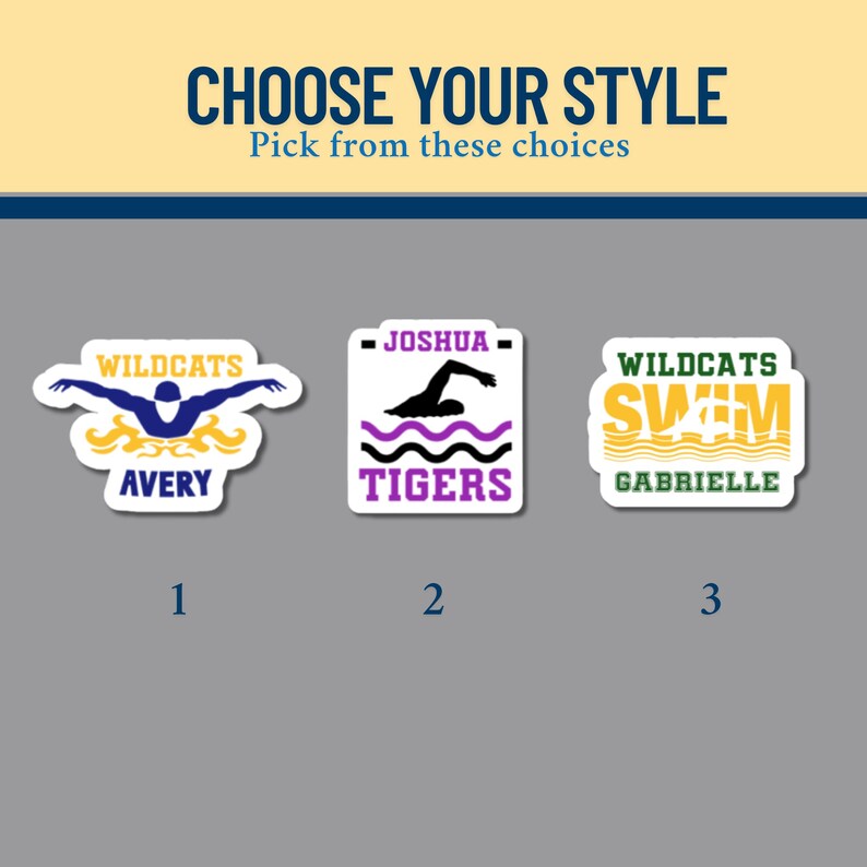 Personalized Swim Team Magnet or Sticker: Custom Colors & Name - Etsy