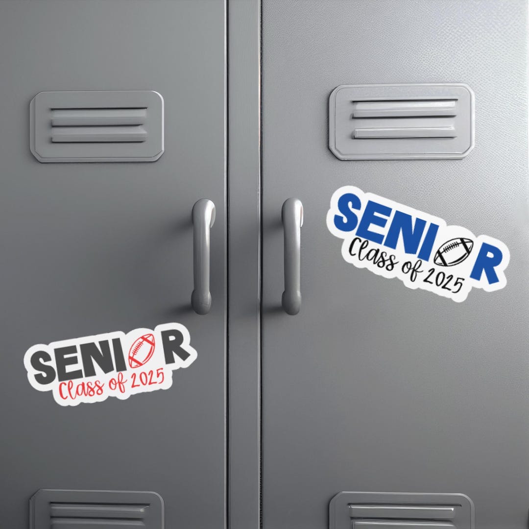 Personalized Senior Football Sticker or Magnet - Custom School Colors ...