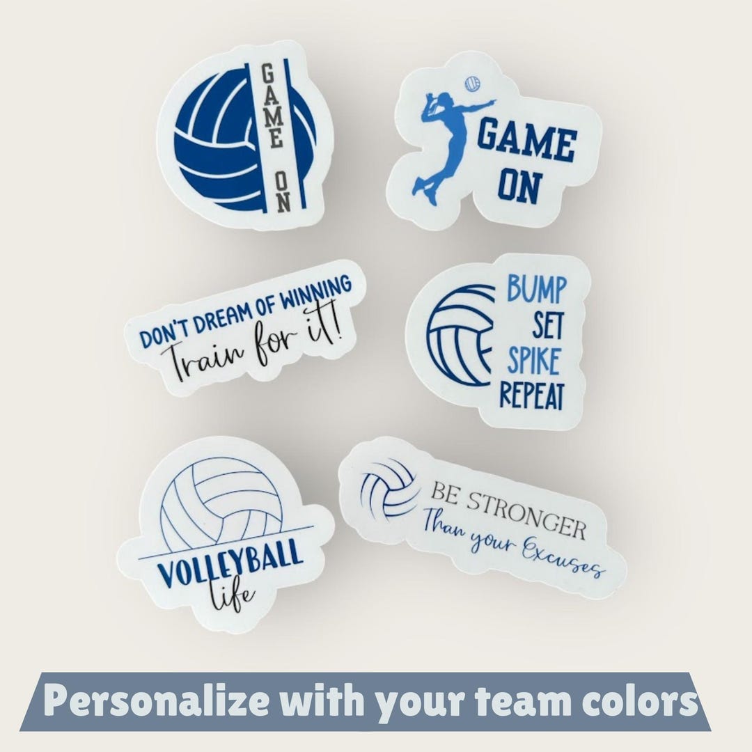 Volleyball Sticker Set Personalized With Team Colors | Gift for ...