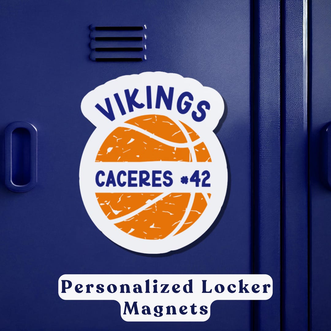 Personalized Basketball Magnet or Sticker for Locker | Basketball ...