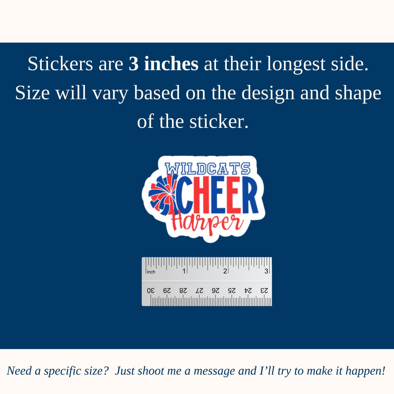 Personalized Team Cheer Stickers Set of 10 | Sports Team Name Sticker ...