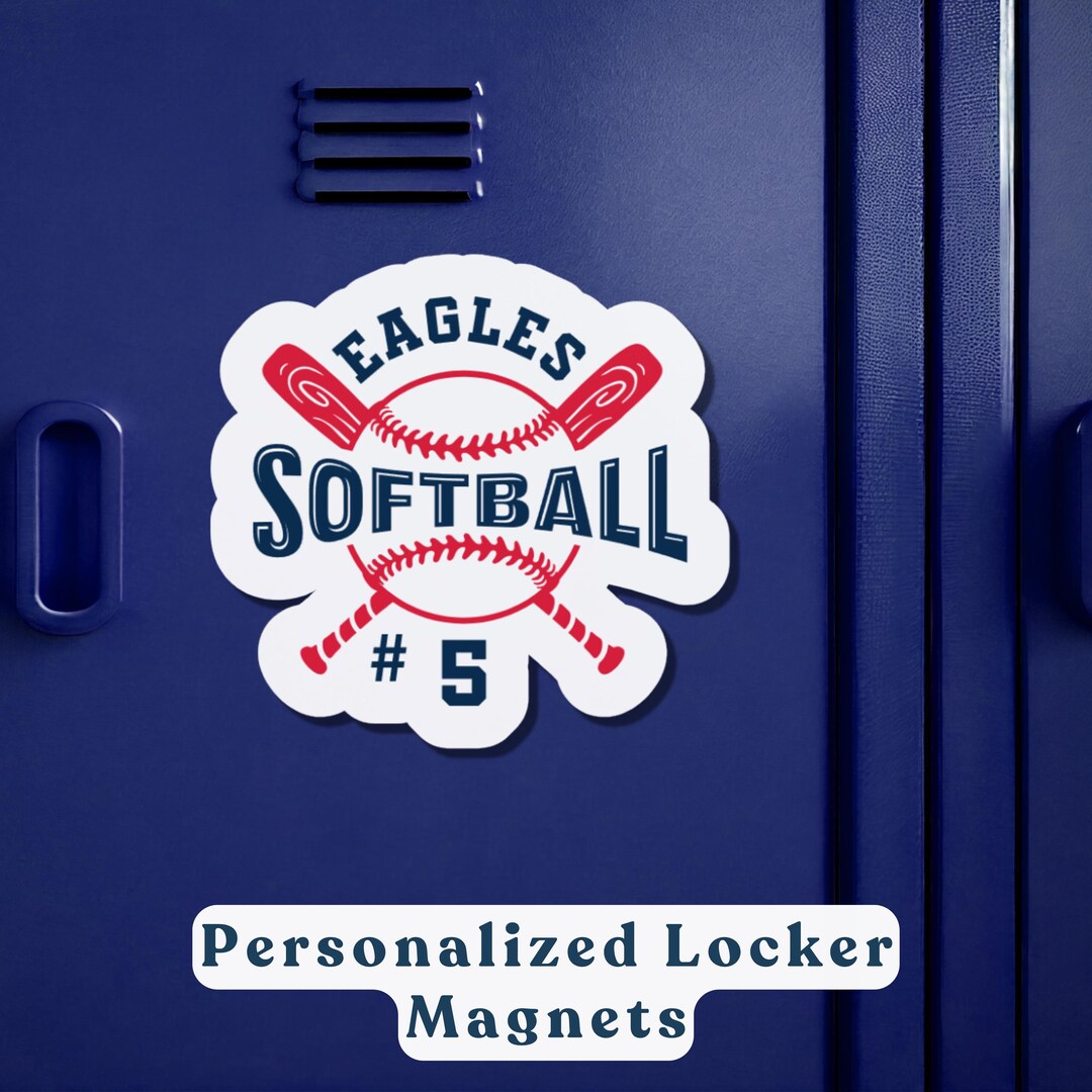 Personalized Softball Locker Magnets | Custom Softball Stickers | Team ...