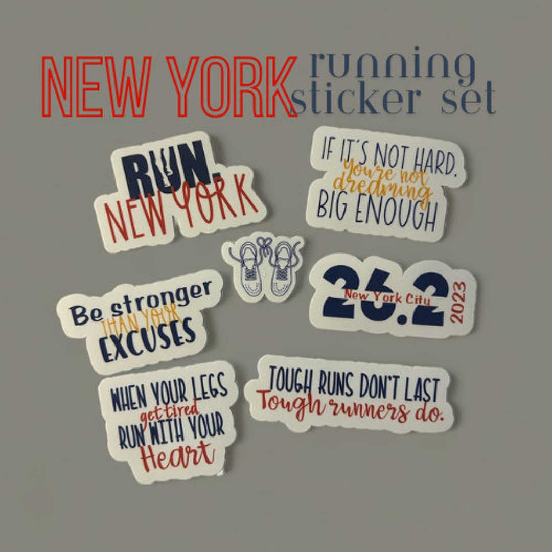 New York Running Sticker Set Marathoner Gift Gift for - Etsy