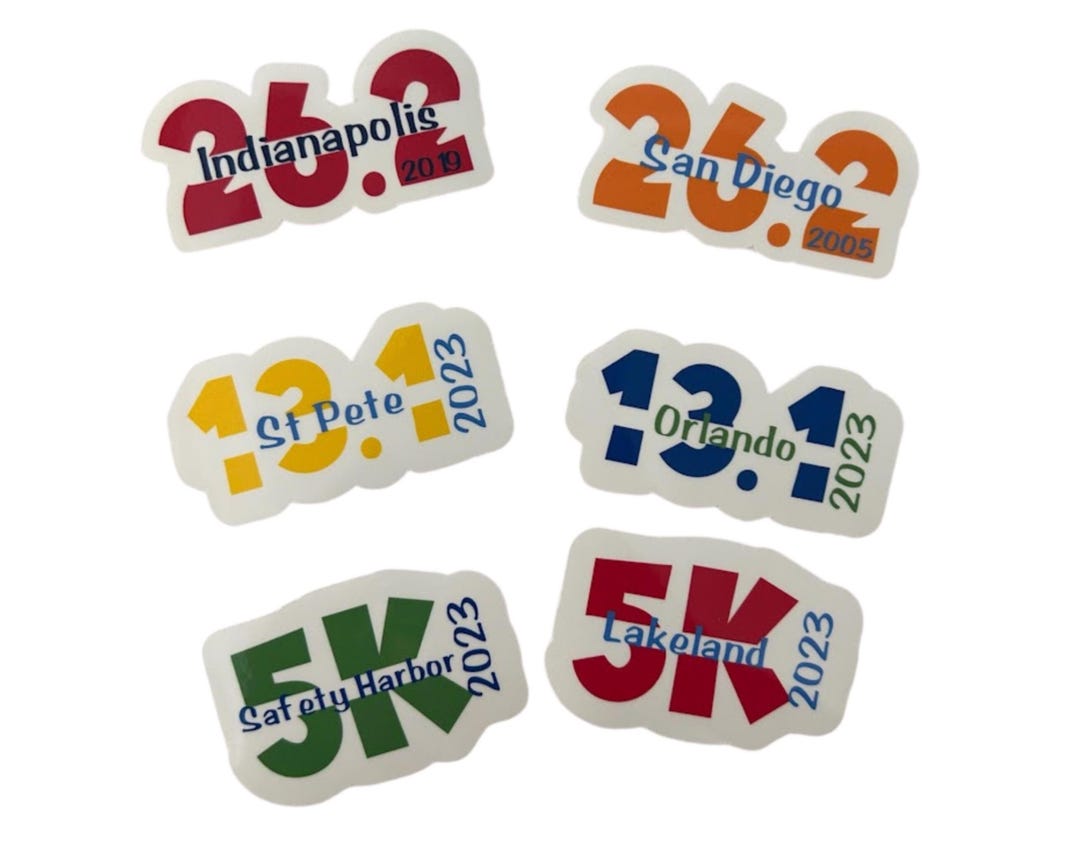 Personalized Race Stickers | Custom Marathon Stickers | Personalized 5k ...