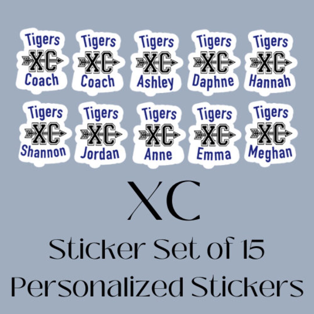 XC Team Sticker Sets Set of 10 Stickers XC Running Stickers Cross ...