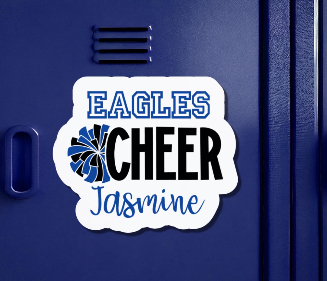 Personalized Cheer Magnet for Locker or Sticker | Cheer Magnet for ...