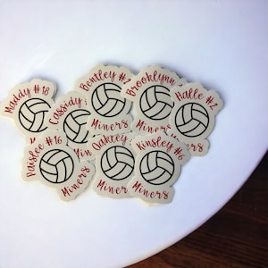 Personalized Team Volleyball Stickers Set of 10-15 Stickers Custom ...