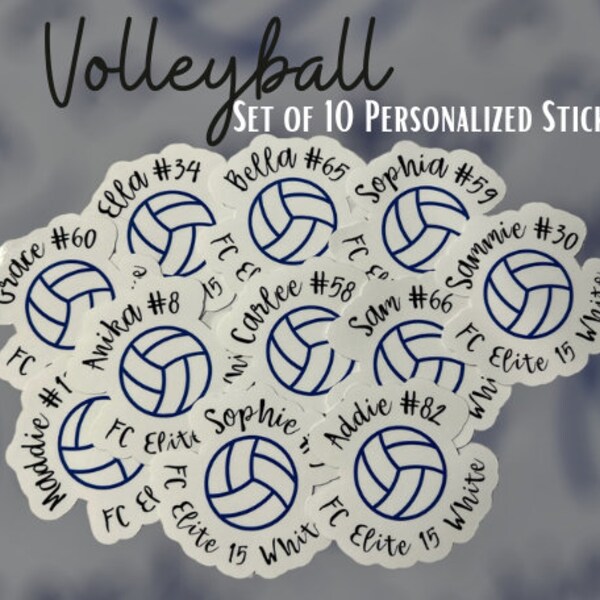 Personalized Volleyball Laptop Stickers - Etsy