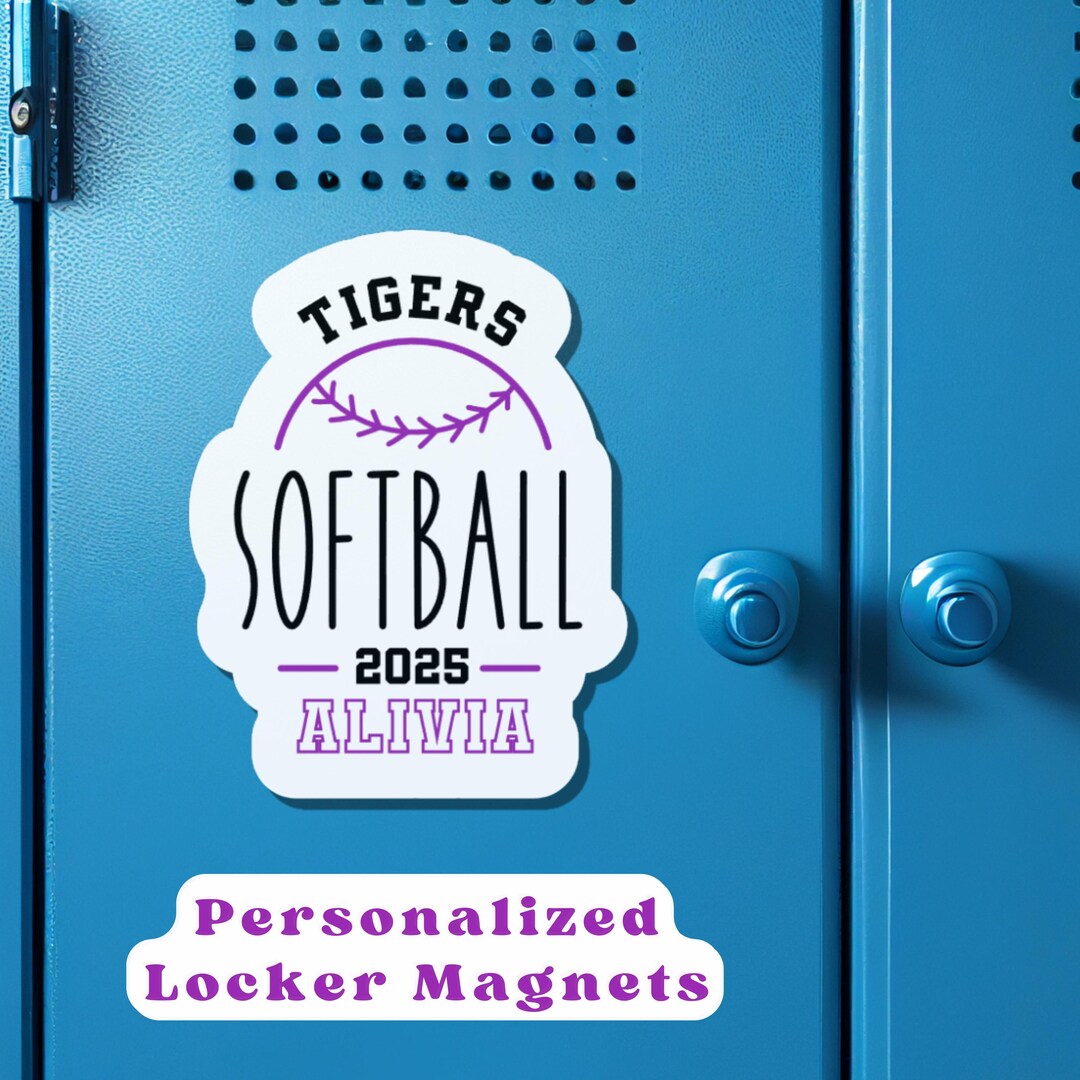 Personalized Softball Locker Magnets | Custom Softball Stickers | Team ...