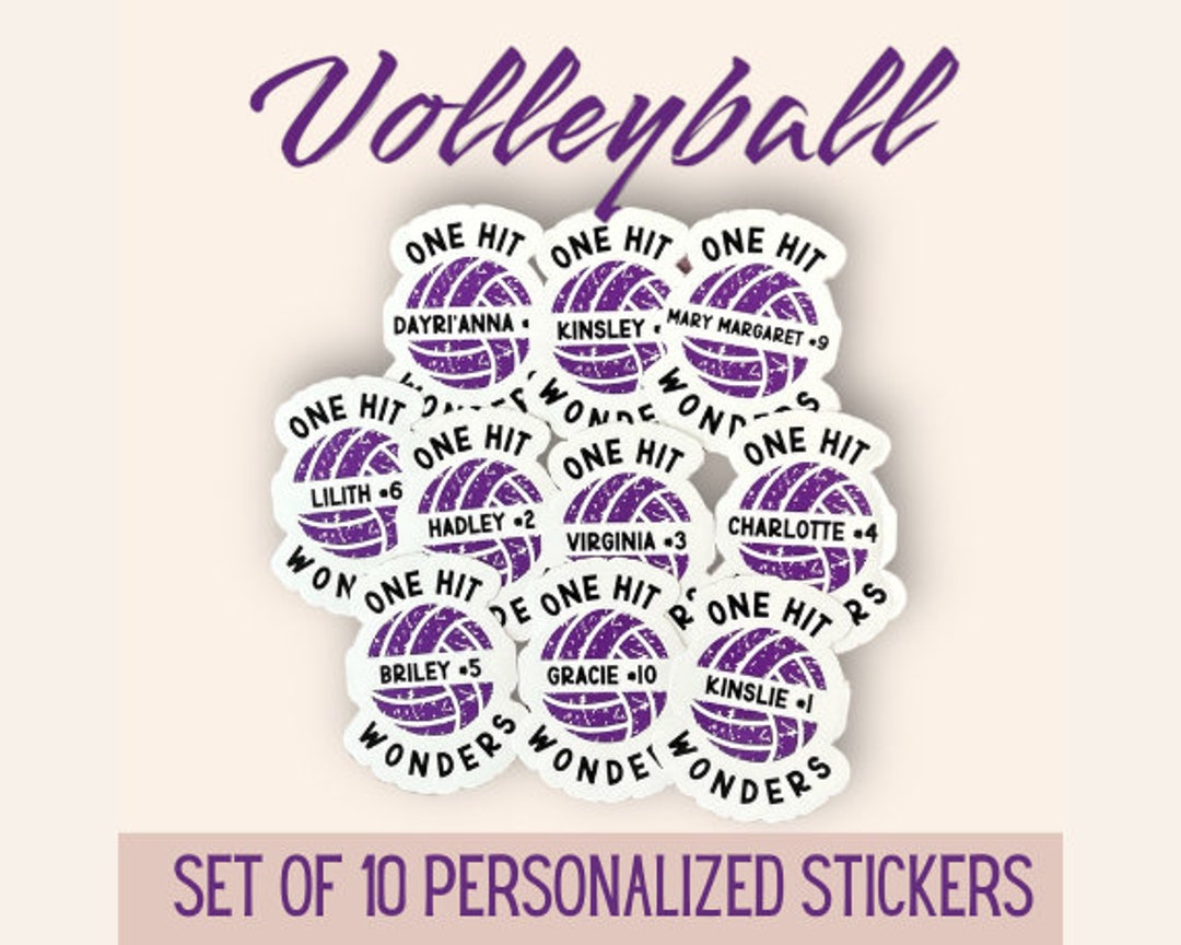 Personalized Team Volleyball Stickers Set of 10 Sports Team - Etsy