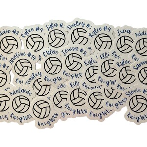 Personalized Team Volleyball Stickers Set of 10-15 Stickers Custom ...