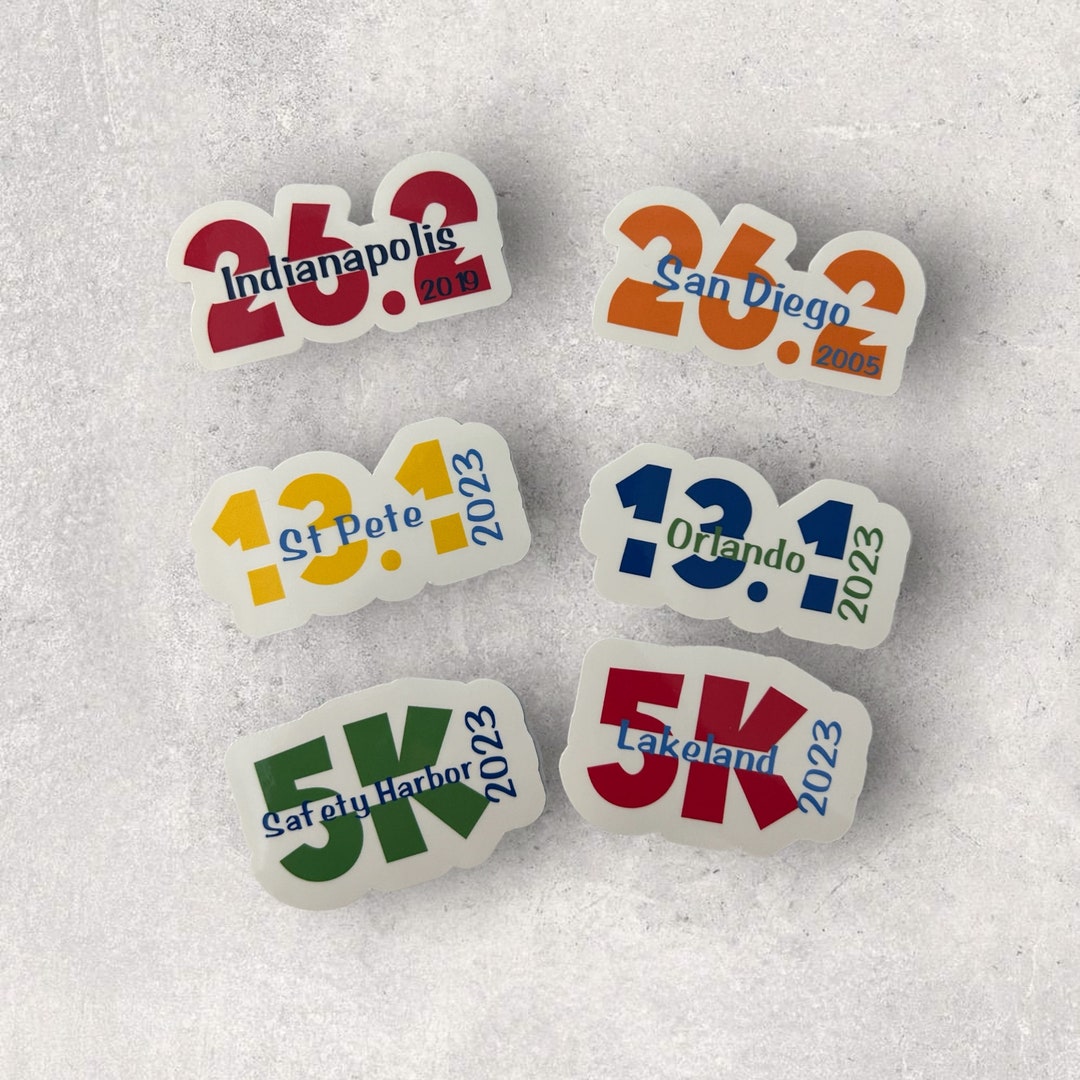 Personalized Race Stickers | Custom Marathon Stickers | Personalized 5k ...